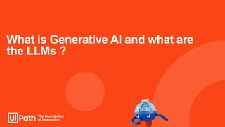 AI and ML Series - Introduction to Generative AI and LLMs - Session 1 | PDF
