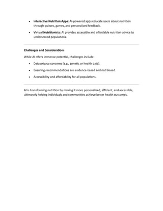 Ai and nutrition applications tips and tricks | PDF