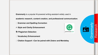 AI and technology tools in Research and academics.pptx