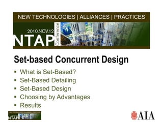 AIA NTAP Conference Set Based Design | PPTX | Food & Drink