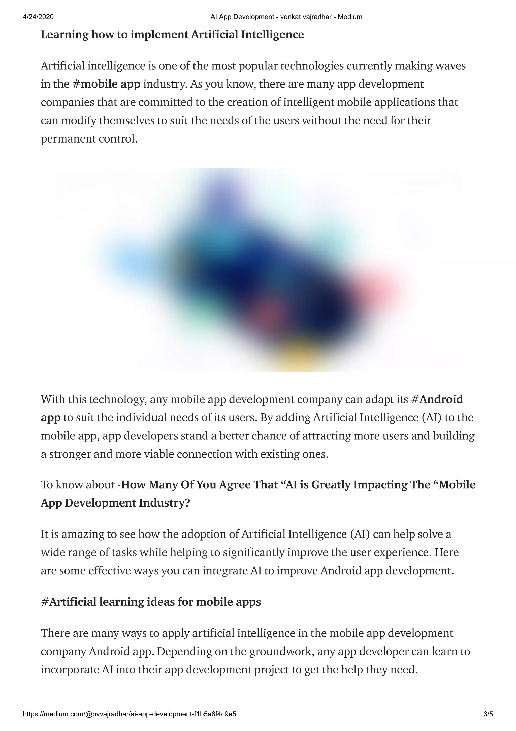 Ai app development venkat vajradhar - medium | PDF | Computer Software and Applications | Computing