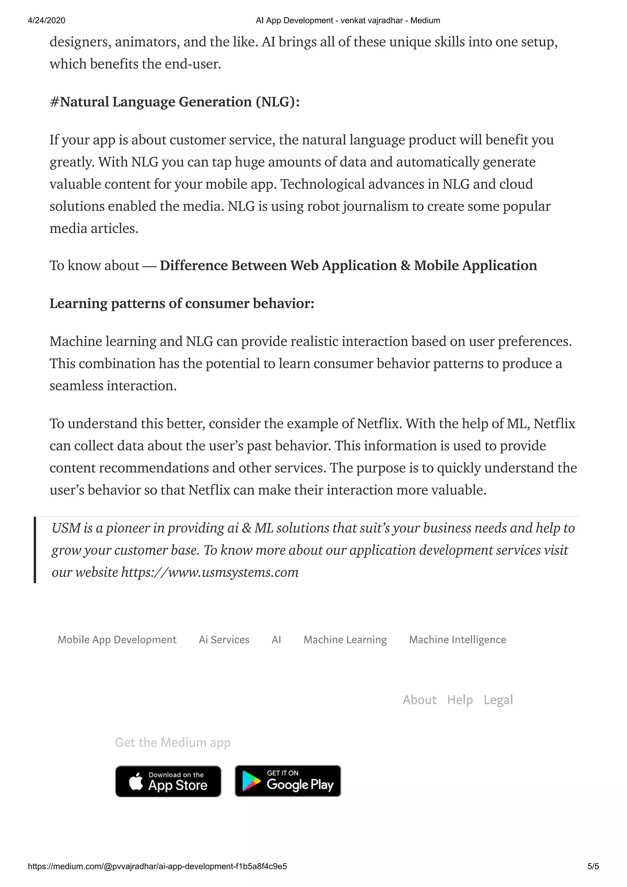 Ai app development venkat vajradhar - medium | PDF | Computer Software and Applications | Computing