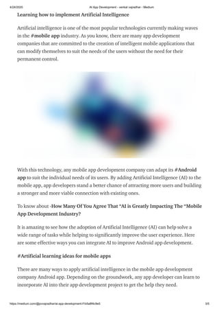 Ai app development venkat vajradhar - medium | PDF | Computer Software ...
