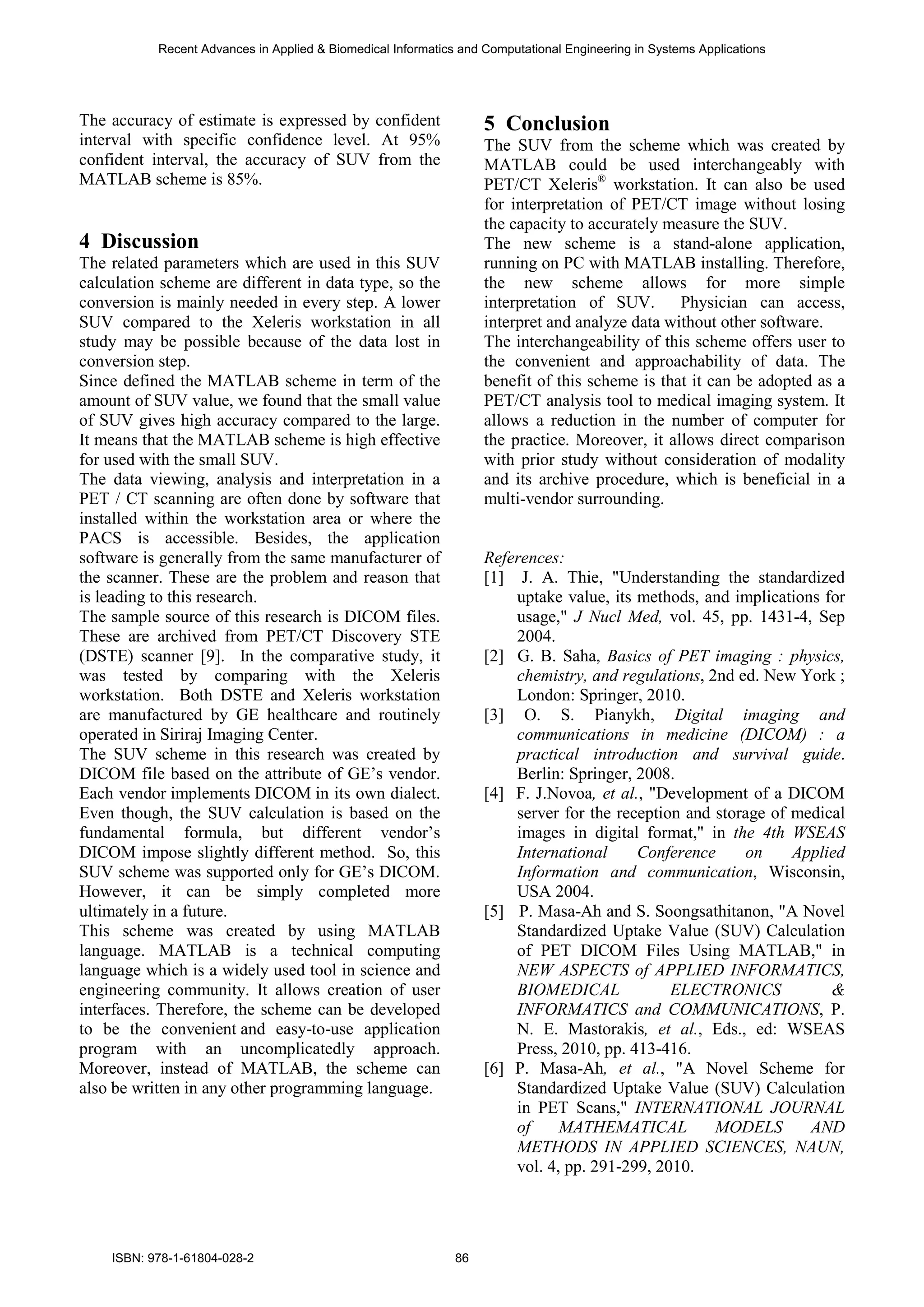 Performance of a Novel SUV Calculation Scheme for PET Study | PDF