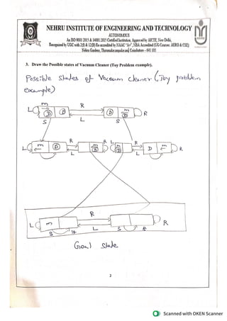 AI3391 Artificial Intelligence ASSIGNMENT 1 Solutions.pdf | Computer Software and Applications ...