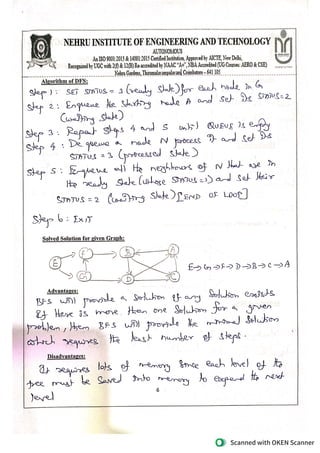 AI3391 Artificial Intelligence ASSIGNMENT 1 Solutions.pdf | Computer ...