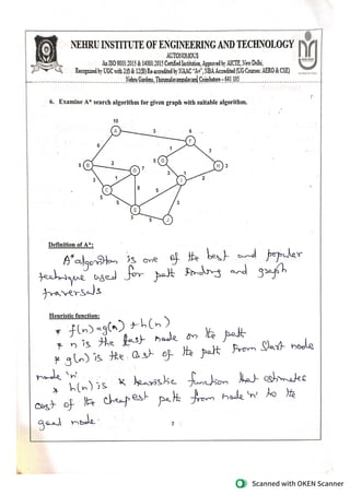 AI3391 Artificial Intelligence ASSIGNMENT 1 Solutions.pdf | Computer Software and Applications ...
