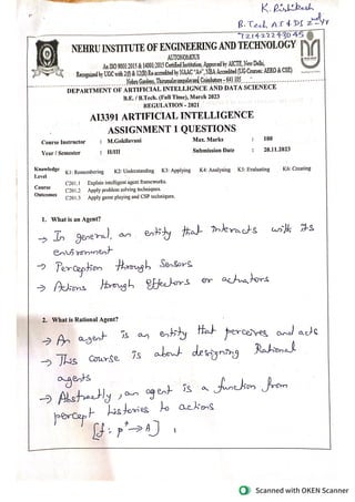 AI3391 Artificial Intelligence ASSIGNMENT 1 Solutions.pdf