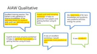 Design, Development and Delivery of an AI empowered Academic Writing e ...