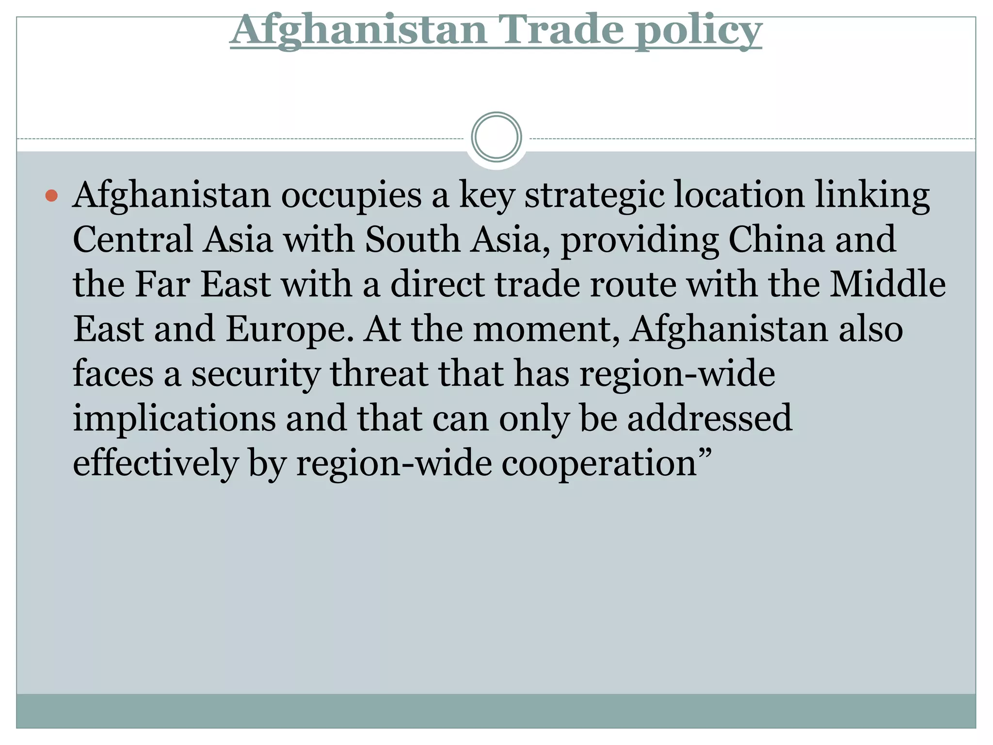 Afghanistan trade policies and saffron industry | PPTX