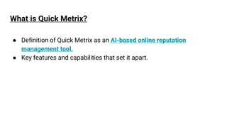 ai based online reputation management tool | PPT
