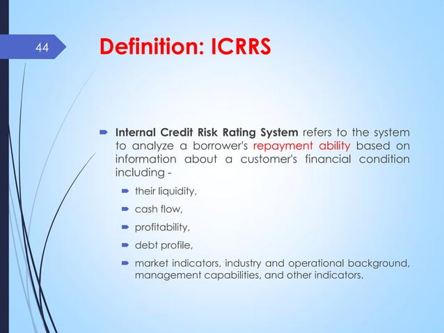 AIBB 202 Lesson 2.6: CRG & Internal Credit Risk Rating Systems (ICRRS ...