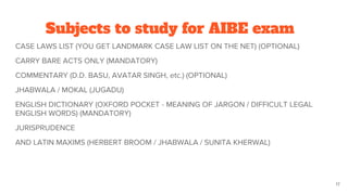 AIBE XVI 2021 (PART 1) by Shraddha Pandit | PPTX