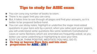 AIBE XVI 2021 (PART 1) by Shraddha Pandit | PPTX