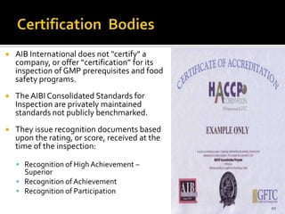 Aib presentation | PPTX | Food Industry | Industries