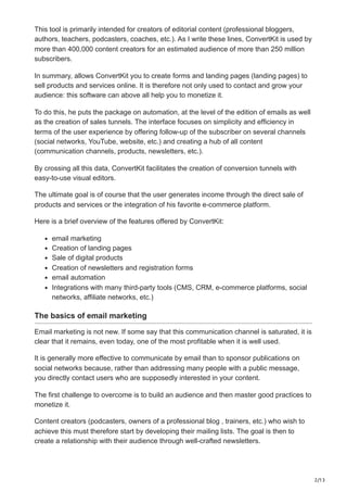 Convertkit A Powerful Emailing Marketing Tool.pdf | Email | Internet