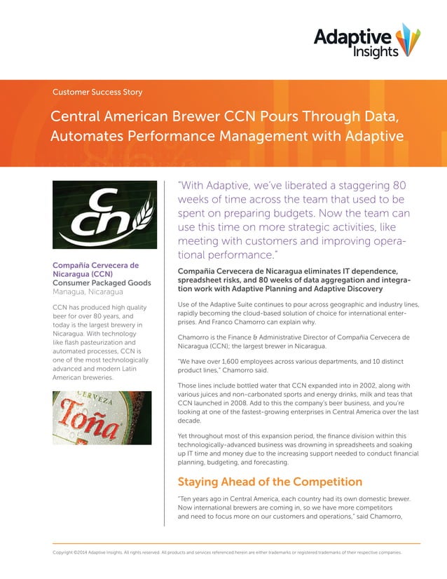 Adaptive Insights: CCN - A Customer Success Story | PDF