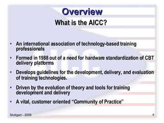 AICC – Example of an Industry Organization | PPT