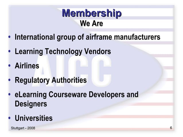 AICC – Example of an Industry Organization | PPT