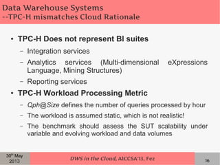 Benchmarking data warehouse systems in the cloud: new requirements & new metrics | PDF