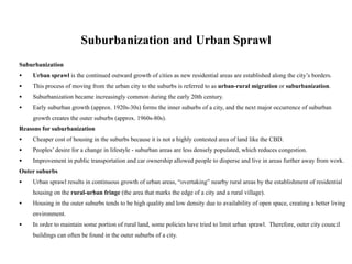AICE Geography Settlement Dynamics Project | KEY