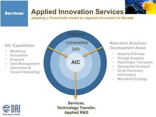 Applied Innovation Center for Advanced Analytics at the Desert Research ...