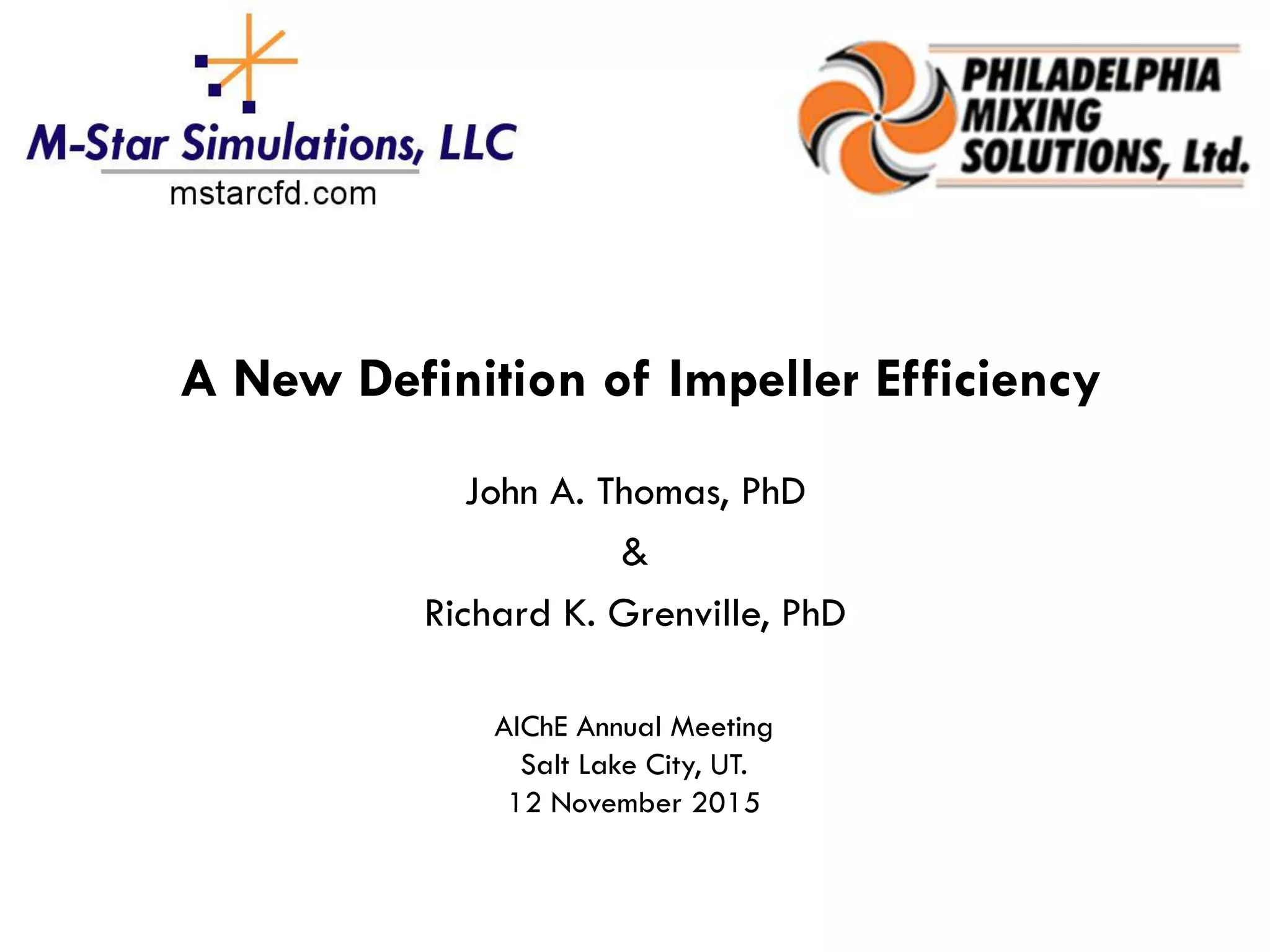 AICHE 15 - IMPELLER EFFICIENCY | PDF