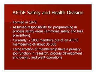 History of Process Safety in AIChE | PDF