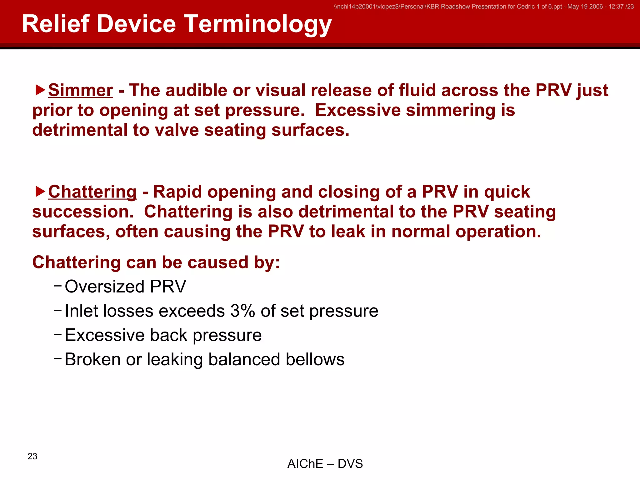 Ai Ch E Overpressure Protection Training | PPT