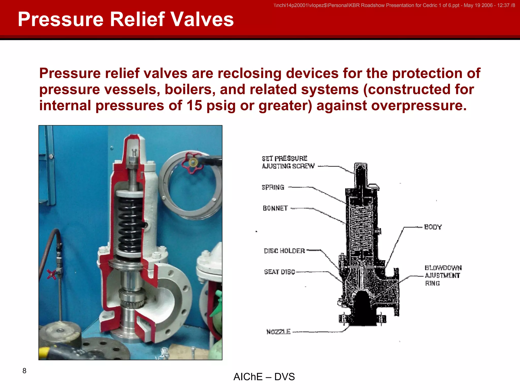 Ai Ch E Overpressure Protection Training | PPT