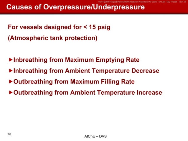 Ai Ch E Overpressure Protection Training | PPT