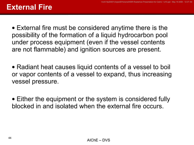 Ai Ch E Overpressure Protection Training | PPT