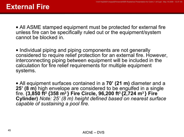 Ai Ch E Overpressure Protection Training | PPT