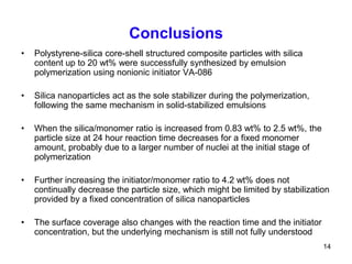 1. Synthesis of Polystyrene-Silica Composite Particles via One-Step Nanoparticle-Stabilized ...
