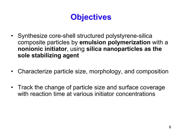 1 Synthesis Of Polystyrene Silica Composite Particles Via One Step
