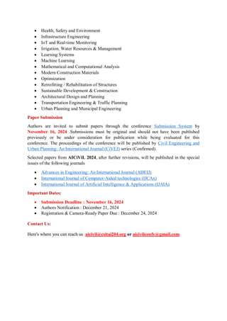 2nd International Conference on AI & Civil Engineering (AICiViL 2024) | PDF