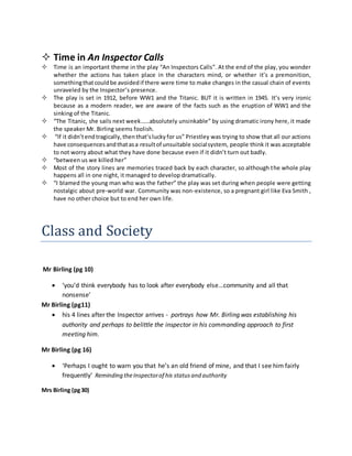 AIC Key Notes and Quotations | DOCX | Drama | Genres