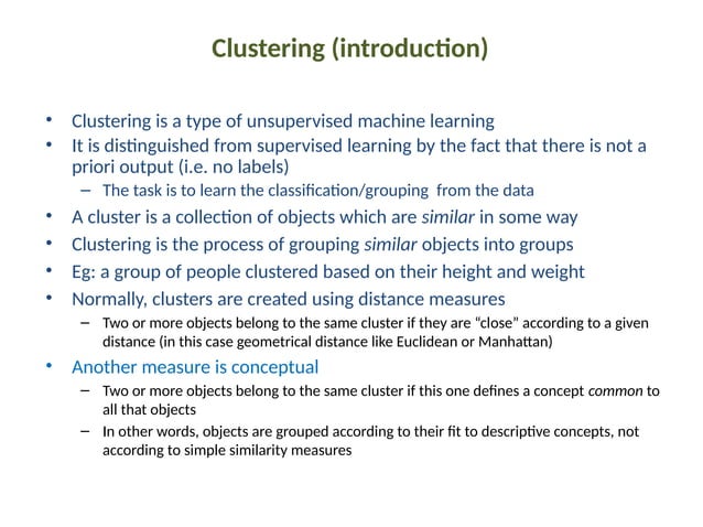 Artificial Intelligence Clustering lecture | PPTX