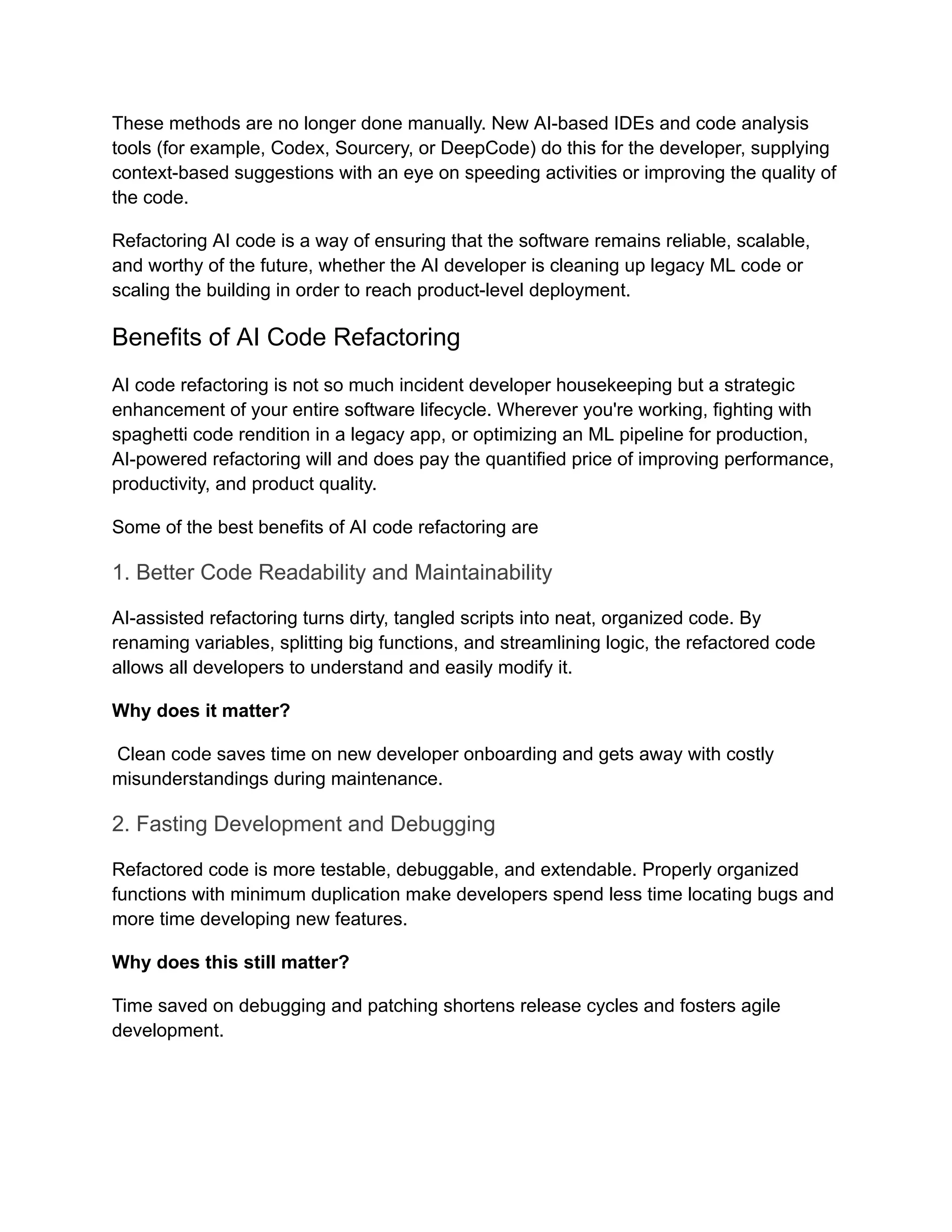 AI Code Refactoring: Principles, Techniques & Benefits Explained | PDF