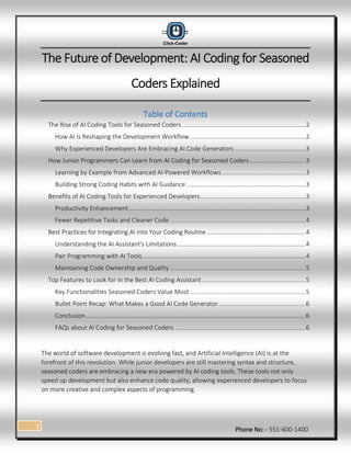 How AI Is Shaping Coding for Seasoned Developers | PDF