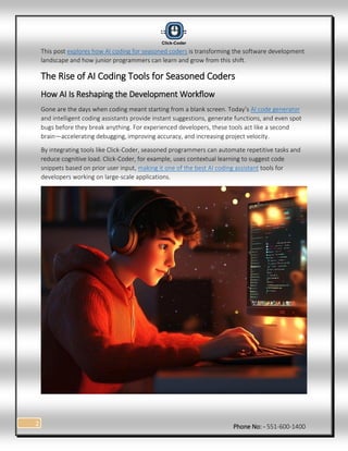 How AI Is Shaping Coding for Seasoned Developers | PDF