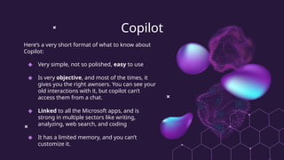 Comparing Chatgpt, copilot, gemini, and aria, different types of AI | PPTX