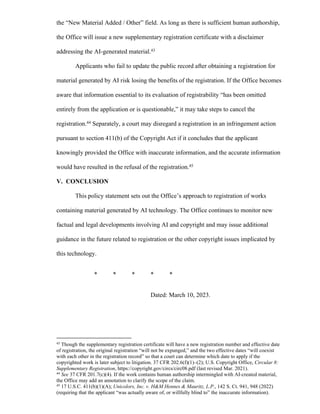 AI copyright notice by USA Copyright Office (March 10, 2023) | PDF | Desktop Publishing ...