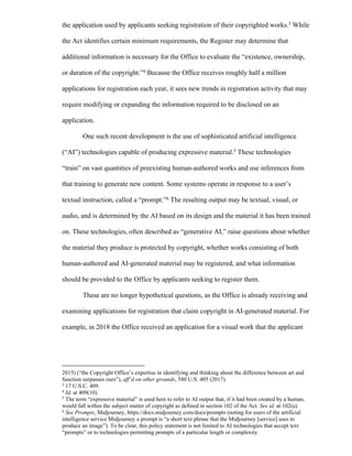 AI copyright notice by USA Copyright Office (March 10, 2023) | PDF ...