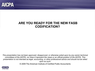 AICPA FASB Accounting Standards Presentation | PPT