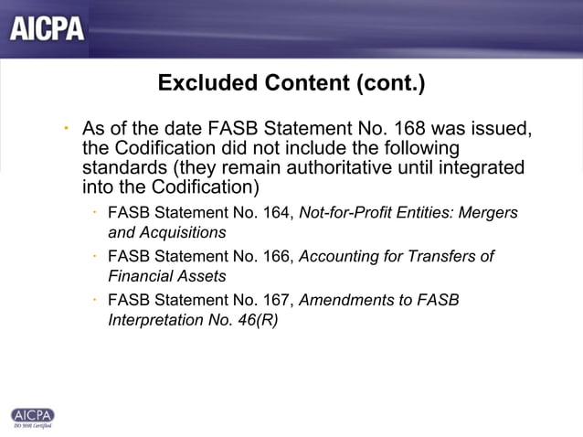AICPA FASB Accounting Standards Presentation | PPT | Business ...