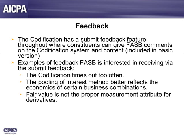 AICPA FASB Accounting Standards Presentation | PPT | Business ...