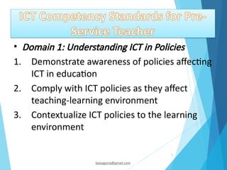 AN ICT COMPETENCY STANDARD POWERPOINT IN | PPTX