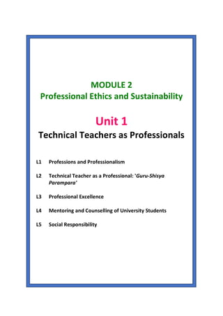 AICTE - NITTT - Module 2 - Professional Ethics & Sustainability for AICTE Faculty | PDF