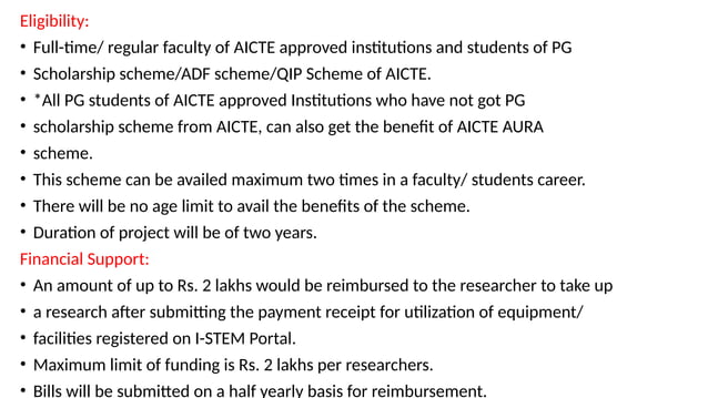 AICTE AURA Scheme.pptx for college documents | PPT